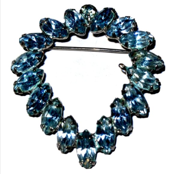 Albert Weiss | Jewelry | Signed Weiss Brooch Pin Topaz Blue Navette ...